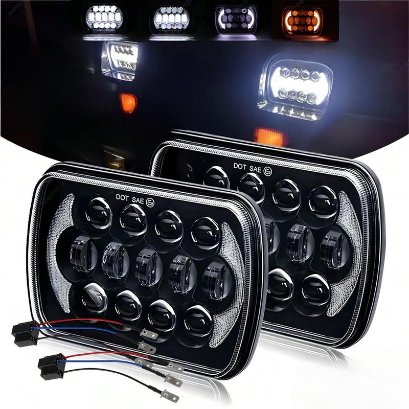 Pair 5''x7'' 6''x7'' High Low Beam Led Headlights Compatible With Jep ...