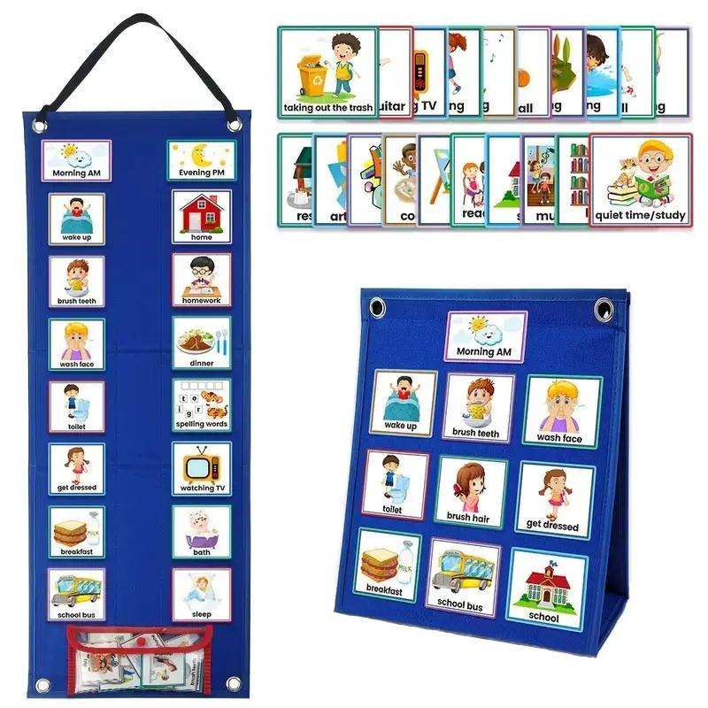 Students Daily Routine Visual Schedule Chart Felt Board, 1 Set - TikTok ...