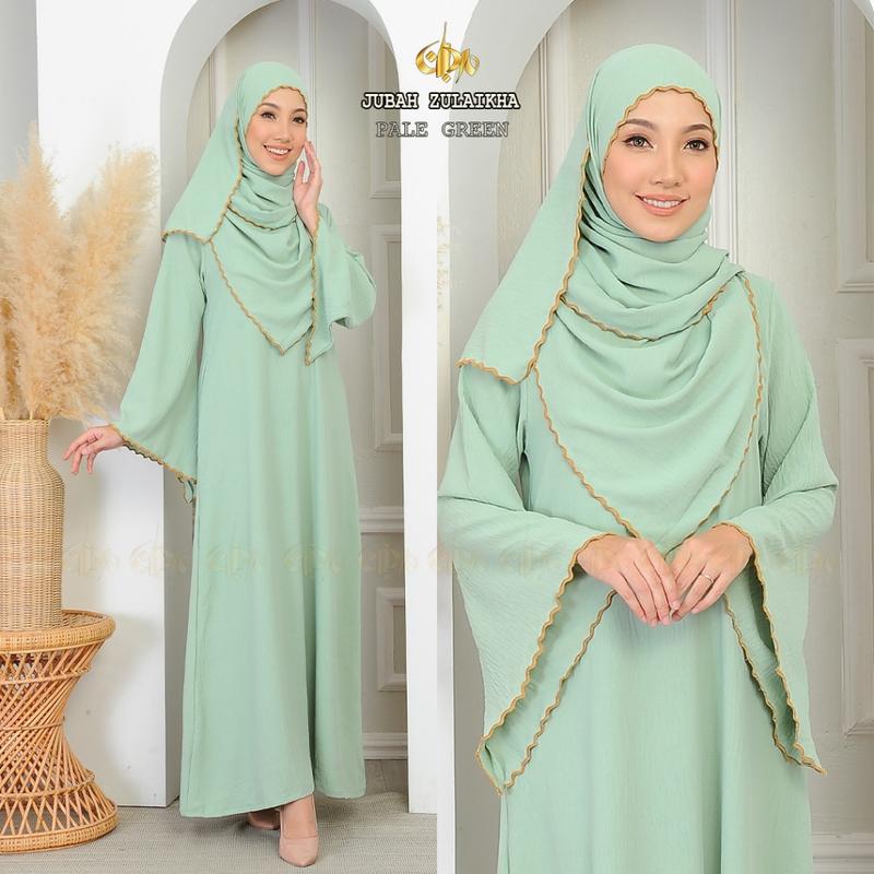 Jubah Dress Zulaikha Sulam Ironless Sekali Shawl Sulam Mc180 - TikTok ...