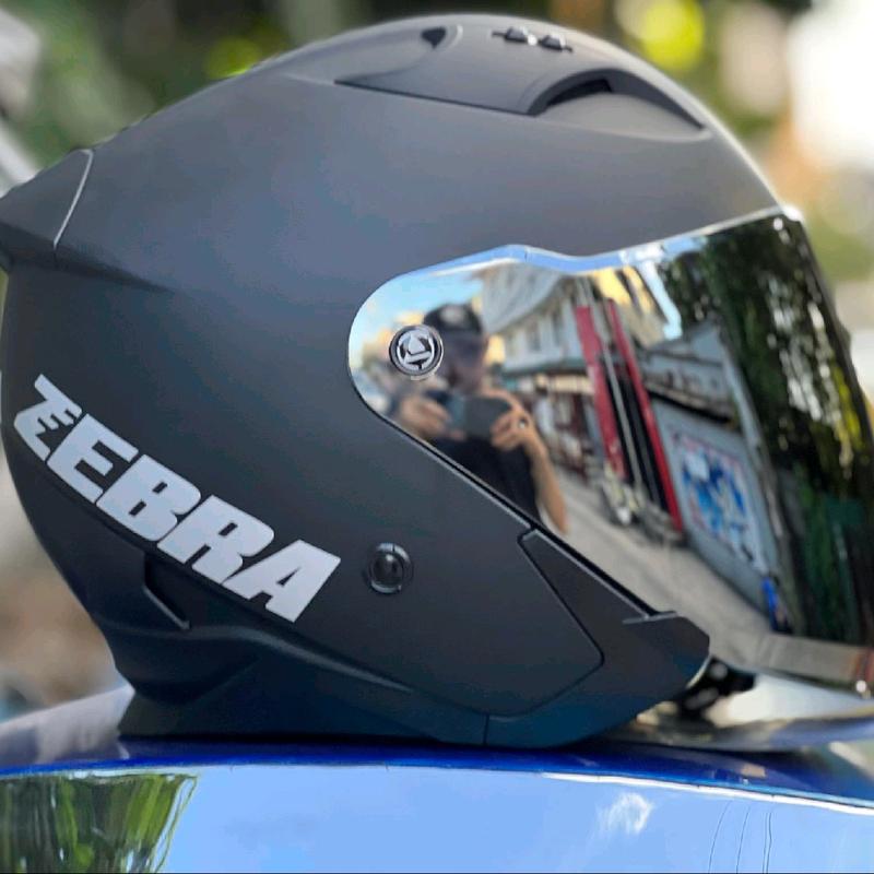 ZEBRA Half-Face Helmet - Durable & Stylish Motorcycle Head Protection ...