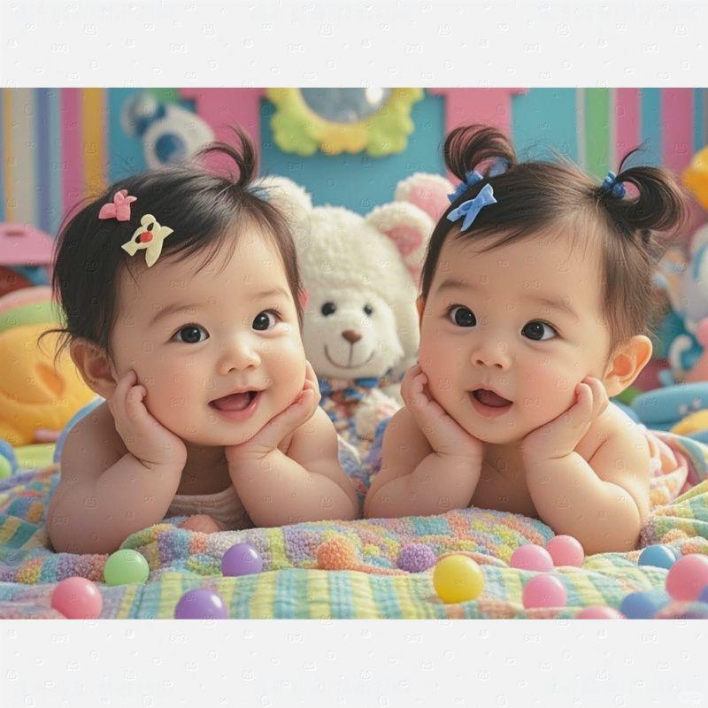 Pelekat Poster Bayi Kembar, Reka Bentuk Comel, Sesuai untuk Perkahwinan ...