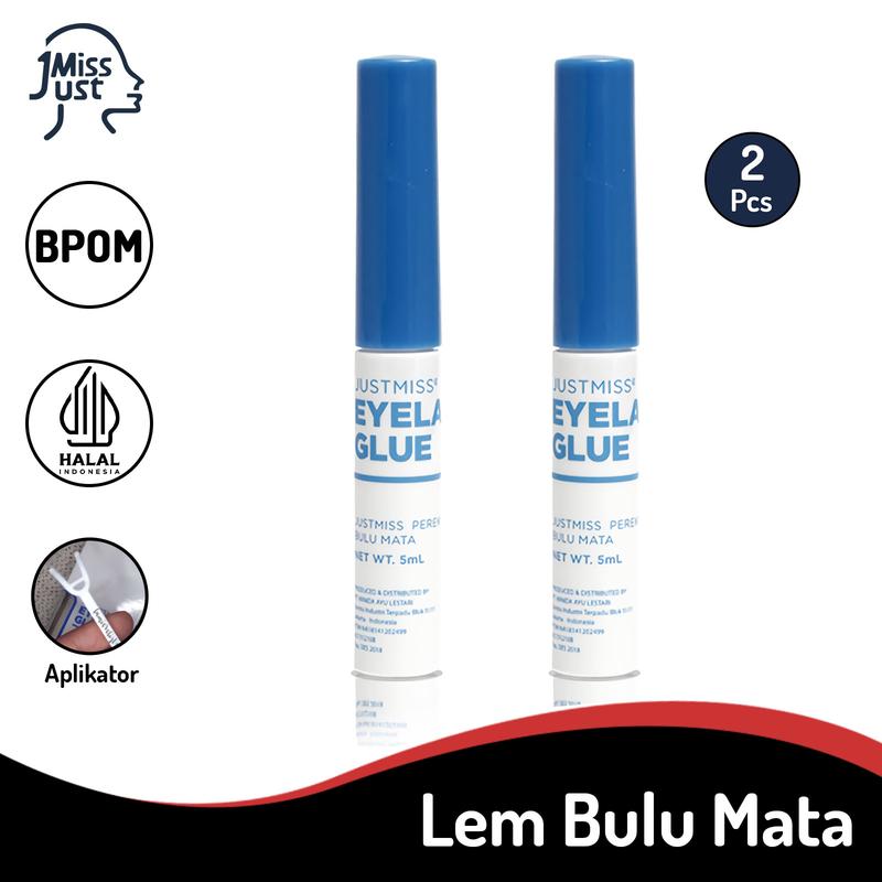 Just Miss Lem Bulu Mata Halal BPOM 5 ML Paket Hemat COMBO 2 Pcs Eyelash ...