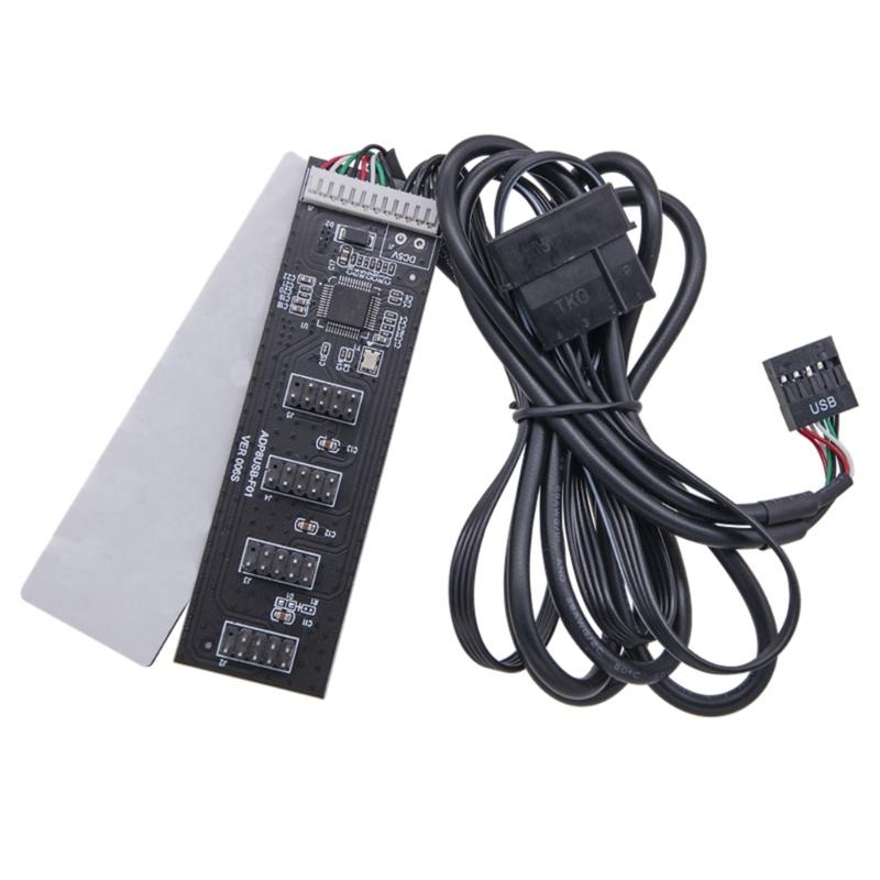 USB 9Pin Header Connector Riser Board 60cm Extension Cable 4Pin ...