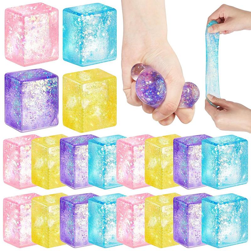 1PC Squishy Colored Ice Cube Fidget Toys Funny Stress Reliever - TikTok ...