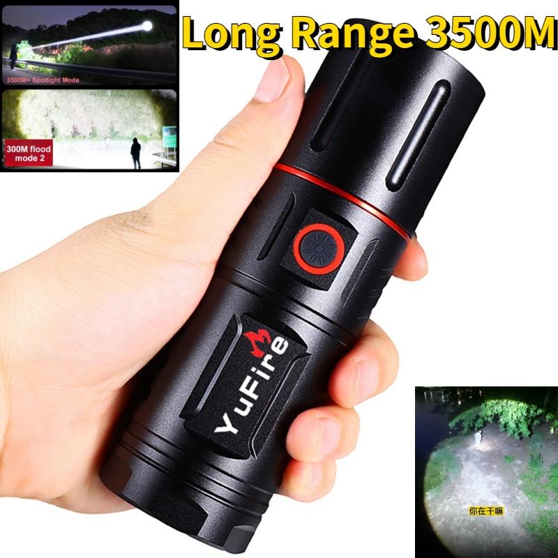 High-Power Ultra Bright Long Range 3500M Telescopic Zoom Flashlight ...