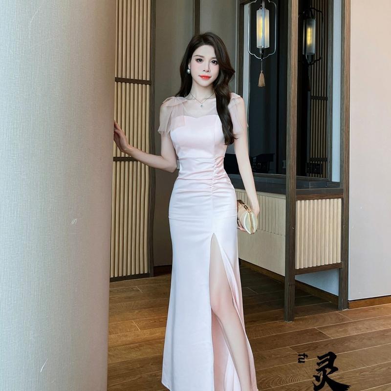 Lengan Dress Gaun Malam, Gaya Panas, Mewah dan Elegan, Sesua - TikTok ...