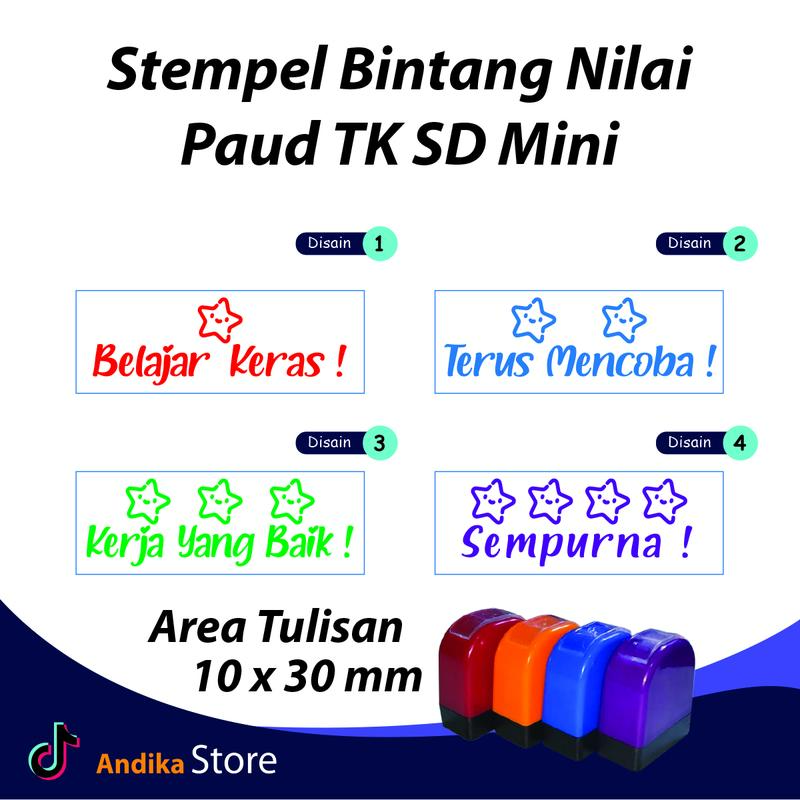 Stempel Bintang Nilai Paud TK SD Mini Tinta - Shop | Tokopedia