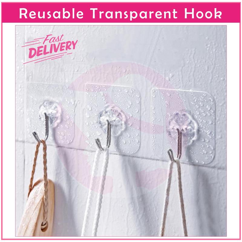 Reusable Wall Hooks Strong Adhesive Magic Hook Kitchen Bathroom ...