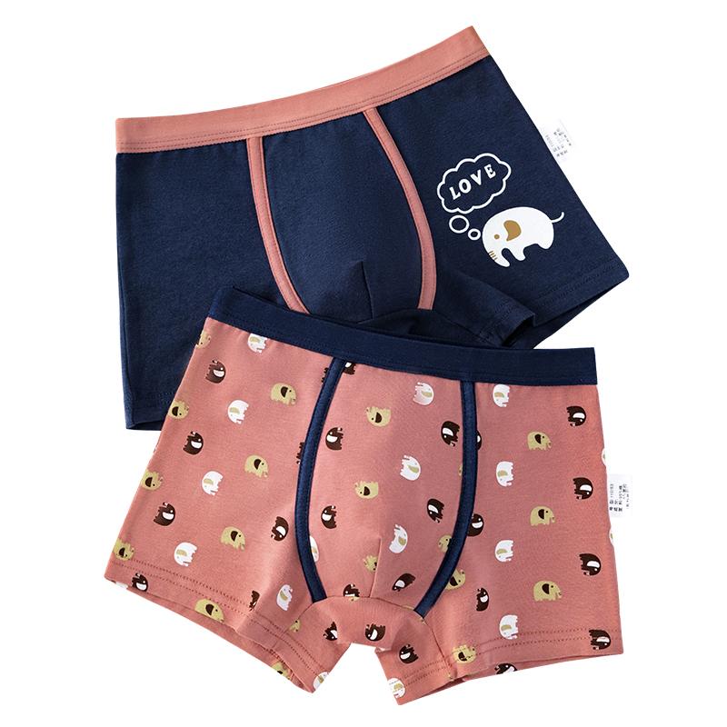 2Pcs/Lot Boys Underwear Boxer Elephant Dinosaur Design Kids Cotton ...