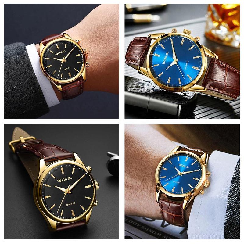 Wokai Business Watch Quartz Sports Watch Leisure Belt Men's Watch ...