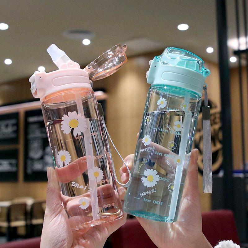 BOTOL KUSTOM FLIP COVER BUNGA DAISY TRANSPARANT / BENING MINUM - Shop ...