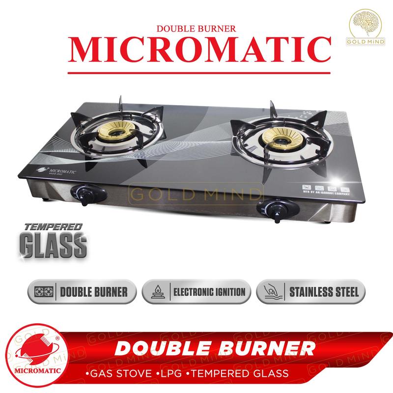 Micromatic Gas Stove Double Burner (Tempered Black Design) - - TikTok ...