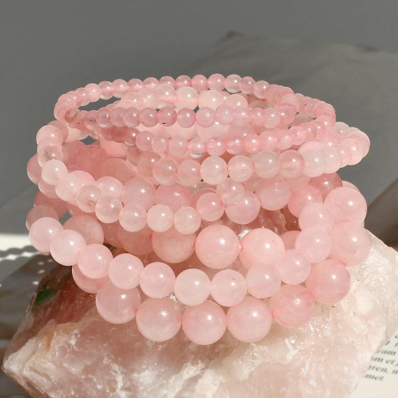 Gelang Kristal Merah Jambu, Gaya Elegan, Untuk Gadis, Diperbuat ...
