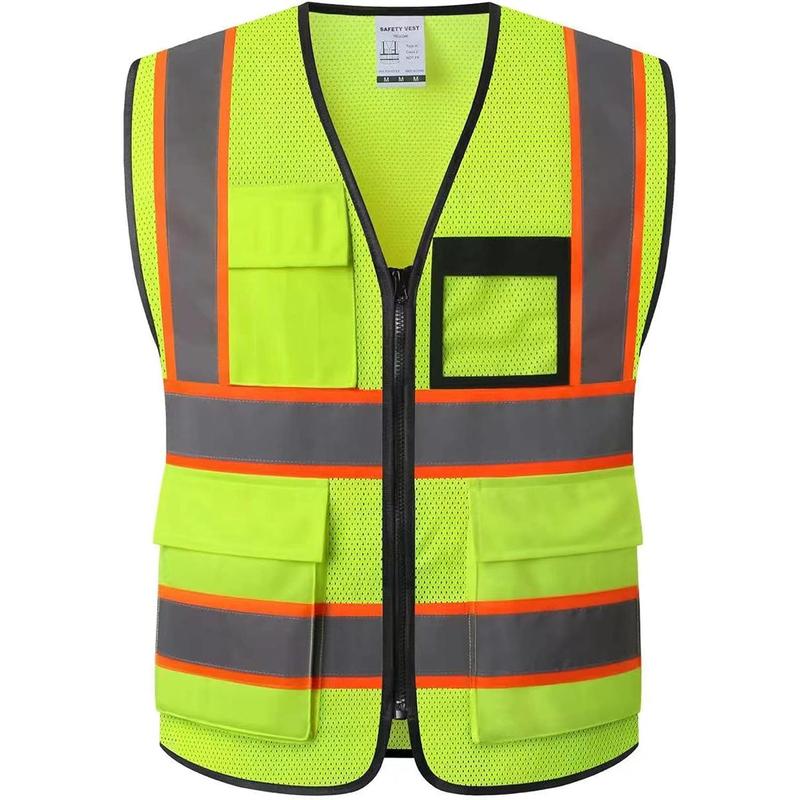 Reflective Safety Vest for Men Women Hi Vis Vest with 8 Pockets High ...
