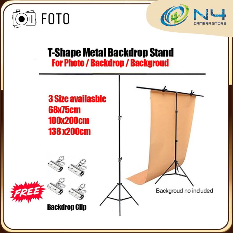 Foto Photo Studio Kit Set Backdrop Stand 2 Backdrop Clip T Backdrop ...