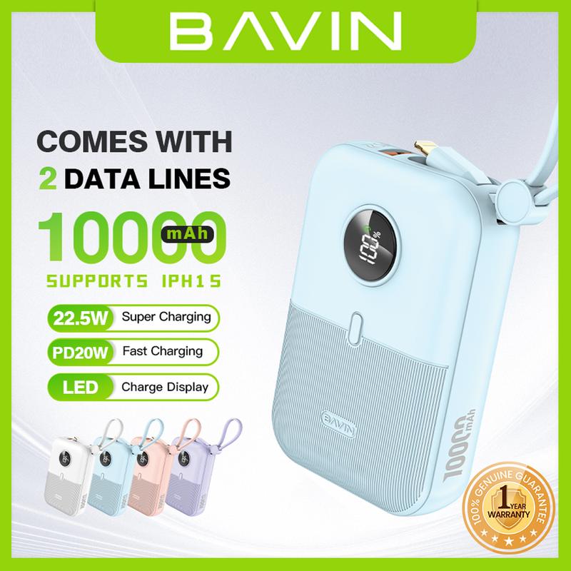 BAVIN PC1089 10000mAh Portable Mini Powerbank 22.5W USB Fast - TikTok ...