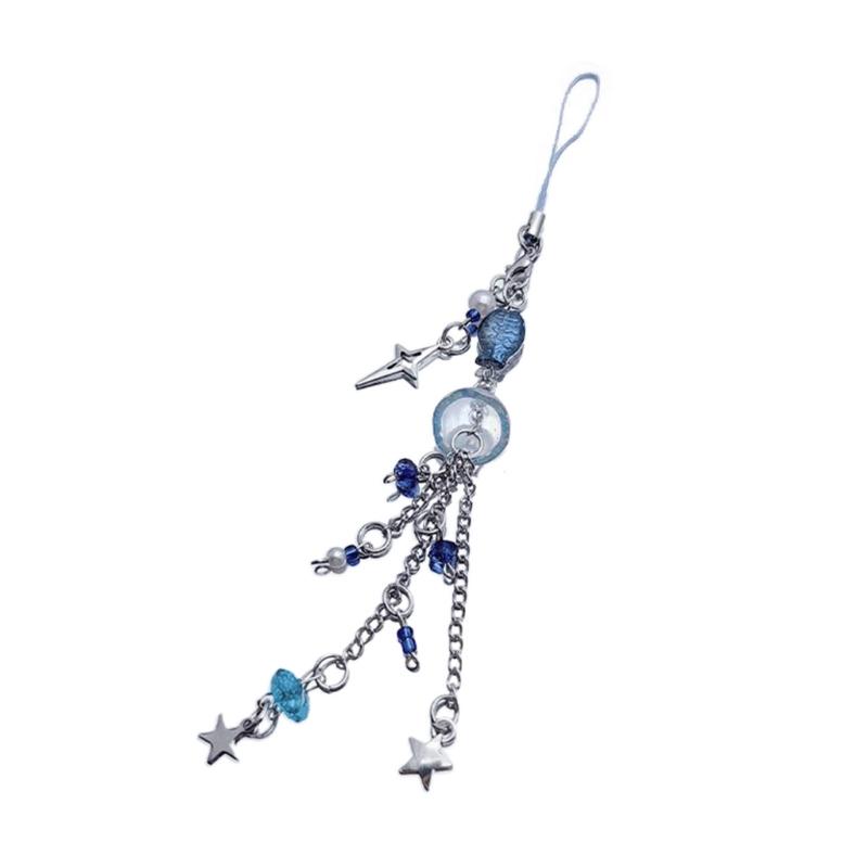 Stylish Long Keychain Multipurpose Keychain Blue/Pink Rope Star ...