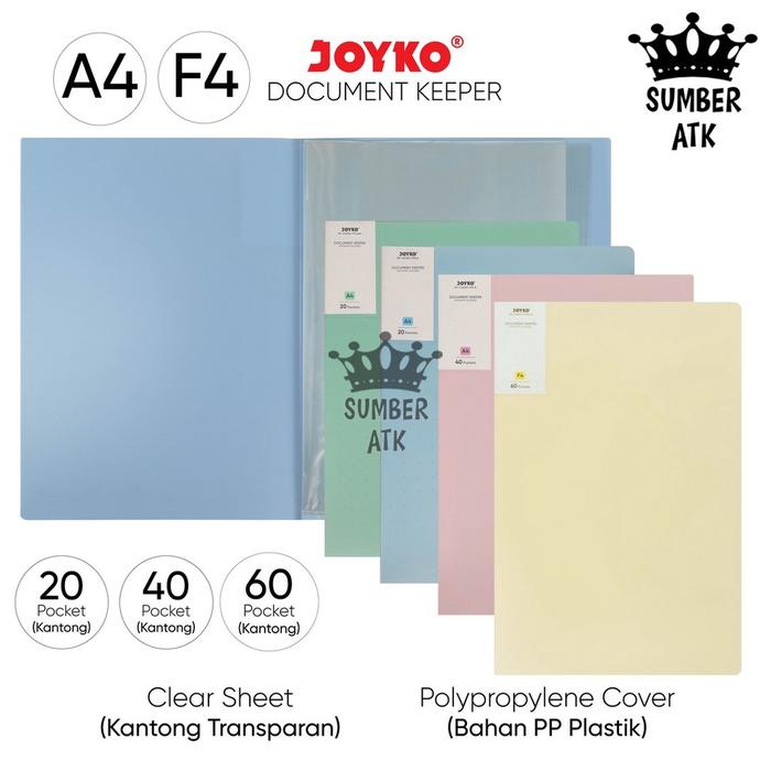 Promo Document Keeper Clear Holder A4 F4 20 , 40 , 60 Lembar Map File ...