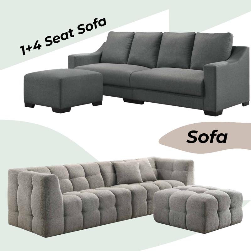 MYH Furniture L SHAPE SOFA / 1+4 SEAT SOFA 4 SEATER + STOOL - TikTok ...