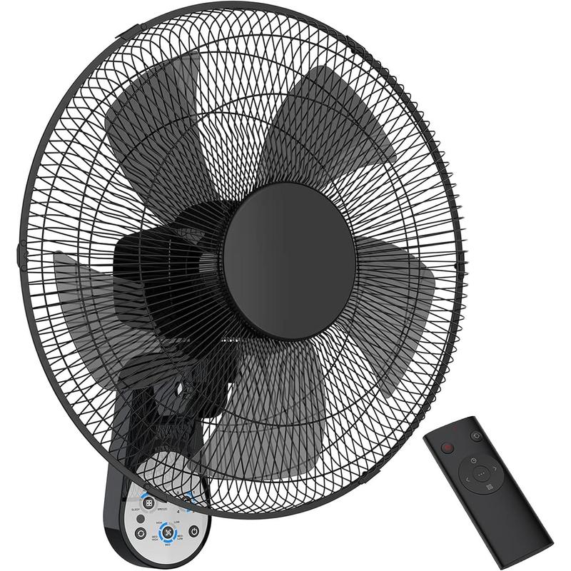 Wall Mount Fan, 16 Inch 5 5 Speeds Wall Fan with Remote Control, 90 ...