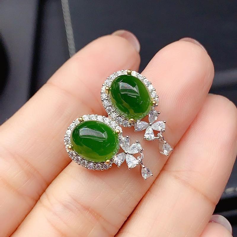 Anting-anting Jed Hijau Hetian Jasper Tiruan, Jualan Panas Langsung ...