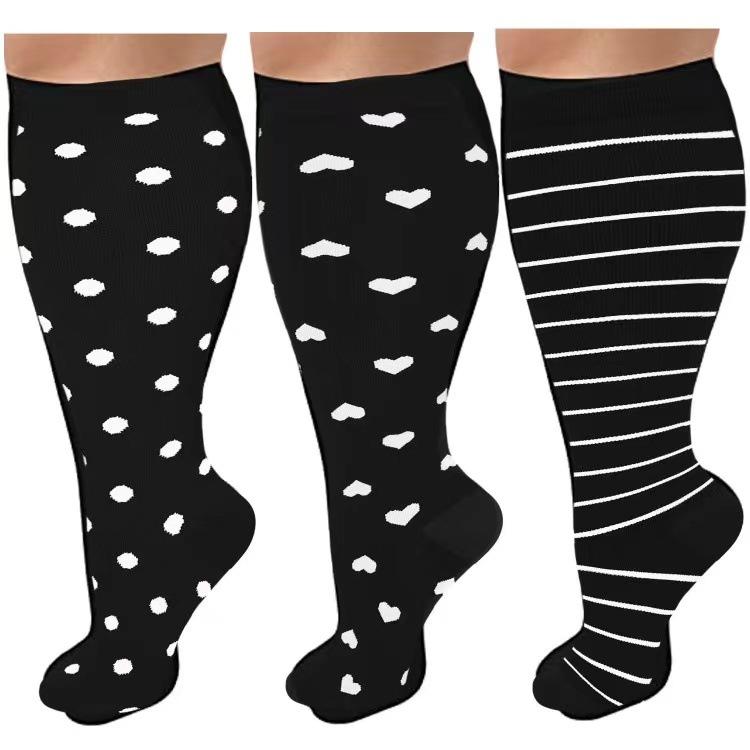plus Size Compression Socks High Elastic Fat Socks Sports Fitness ...