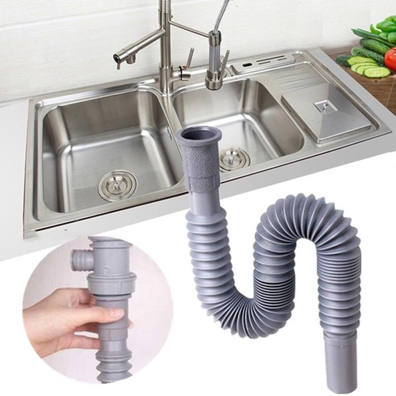 Tiub saliran untuk sinki dapur, hos air boleh dipanjangkan, deodoran ...