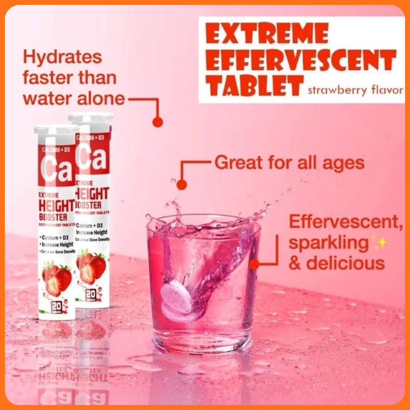 Calcium D3 Extreme Height Booster Strawberry Flavor Effervescent - TikTok Shop Philippines