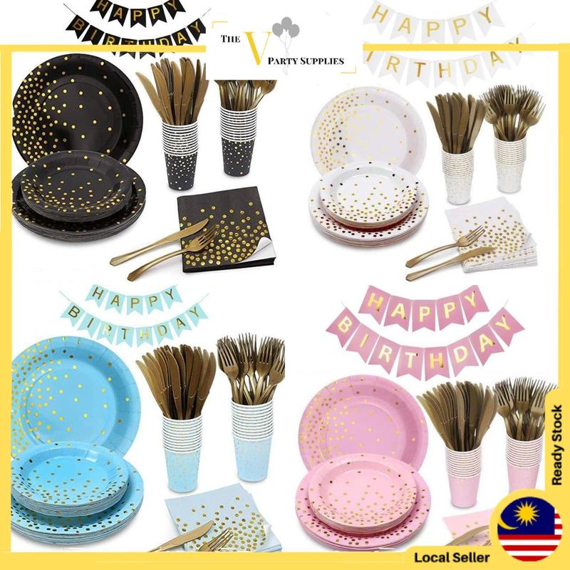 Paper Plate Tableware Spoon Fork For Birthday Party Celebration Event ...