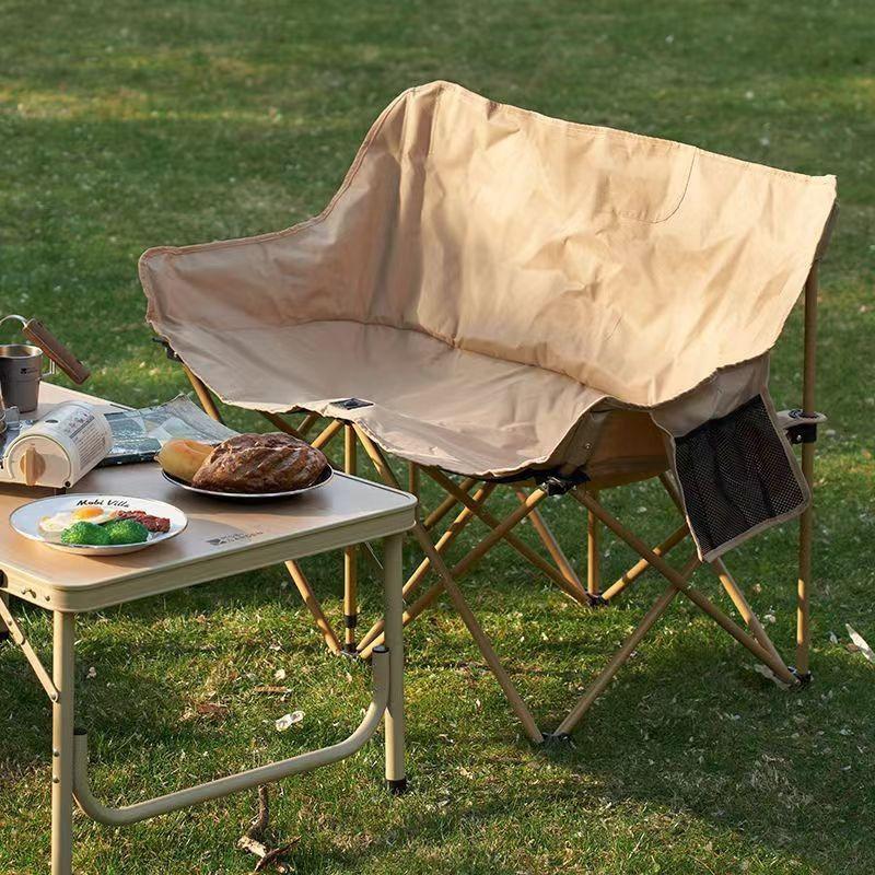 Outdoor Double Folding Chair Camping Moon Chair Folding Chai - TikTok ...