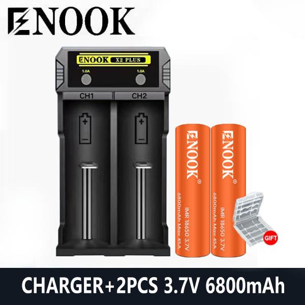 Enook Orange 18650 6800mAh 45A 3.7v Rechargeable battery lithium ...