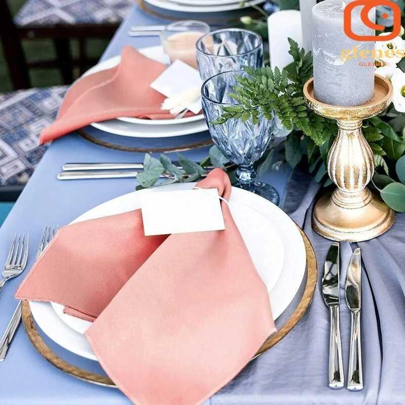 Napkin Satin, GLENES, 10pcs, Rekaan Elegan, 43cm * 43cm, Sesuai untuk ...