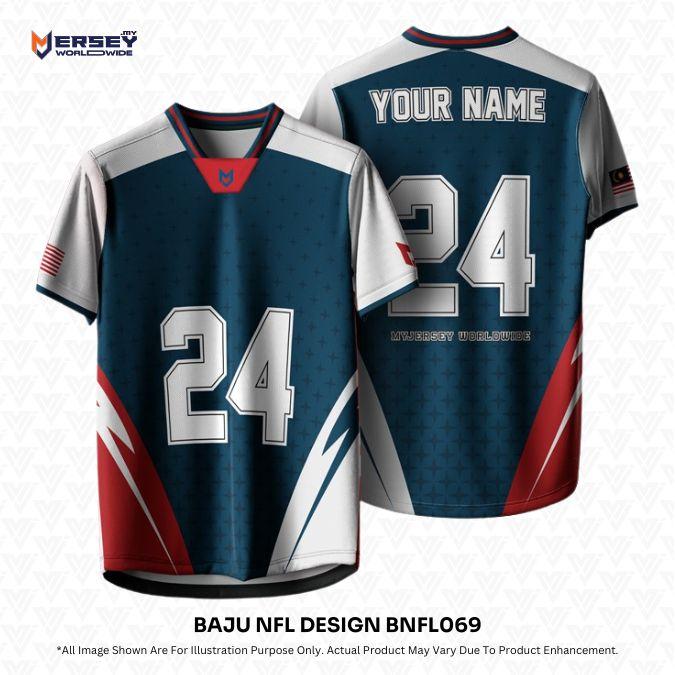 Baju-T Jersi Sublimasi, Rekaan Jersi NFL, Jersi Viral Unisek - TikTok ...