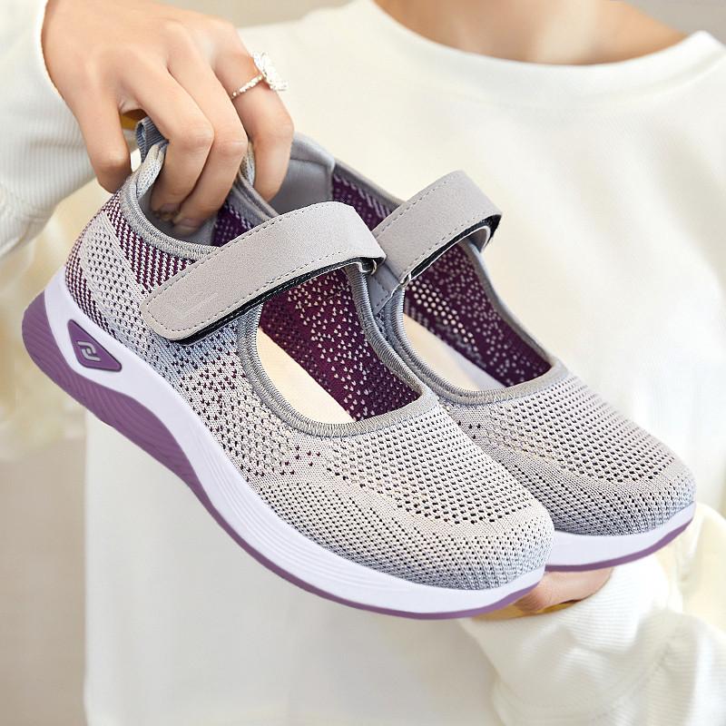 Ready Stock Women Casual loafers Velcro Boat Shoes Breathabl - TikTok ...