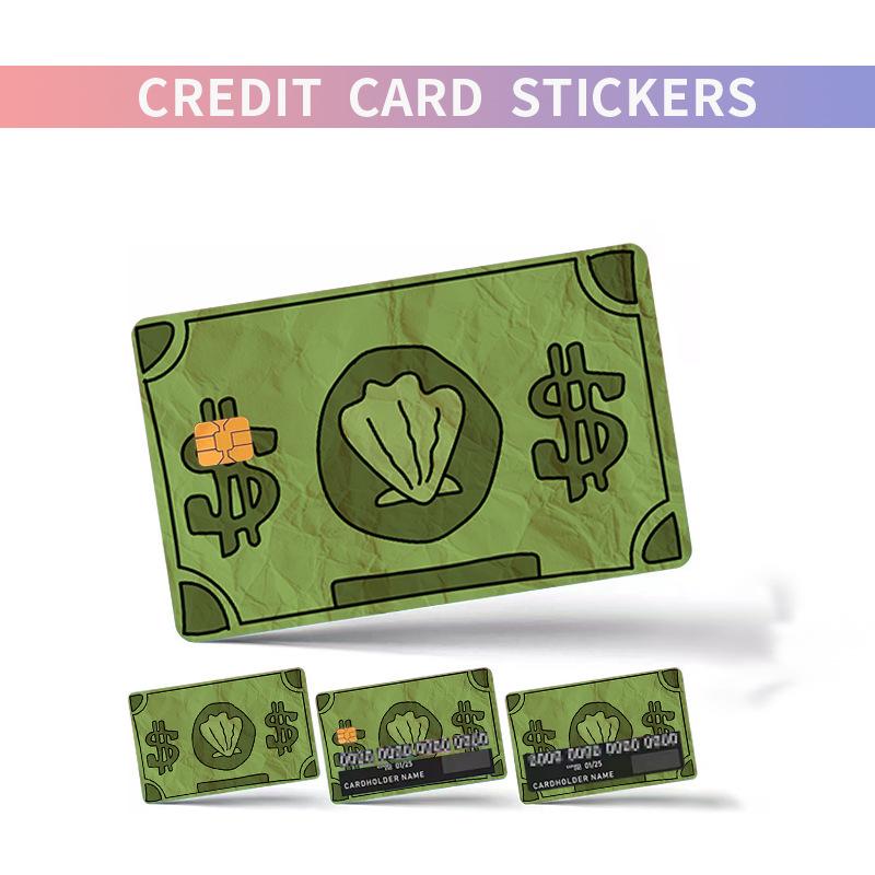 4-piece set of credit card skin stickers, debit card, transportation ...