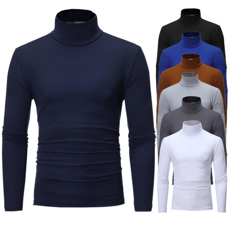 Kemeja-T lengan panjang lelaki, Slim Fit, separuh turtleneck - TikTok ...