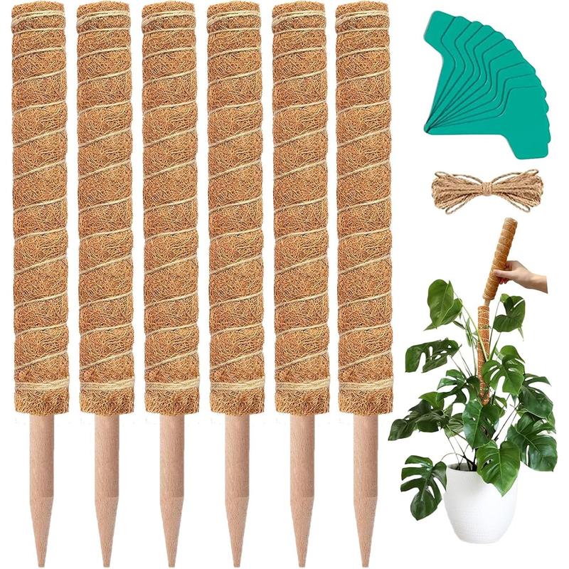 6 count 94'' Moss Pole for Monstera, Coco Coir Poles for Climbing ...