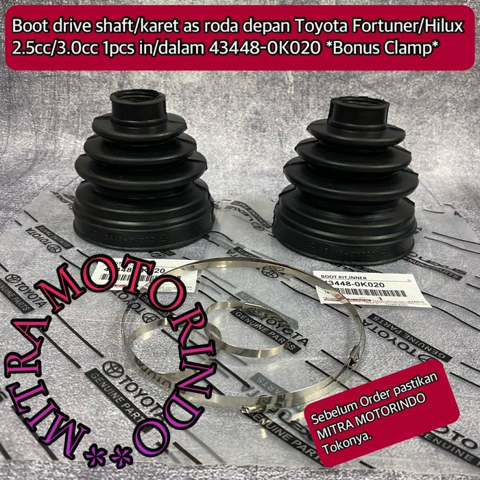Jual Boot drive shaft/karet as roda depan dalam Toyota fortuner / Hilux ...