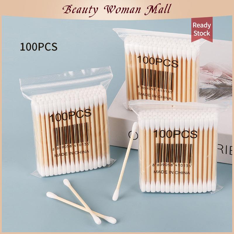 100Pcs Double-head Cotton Swabs Disposable Eco-Friendly Household ...