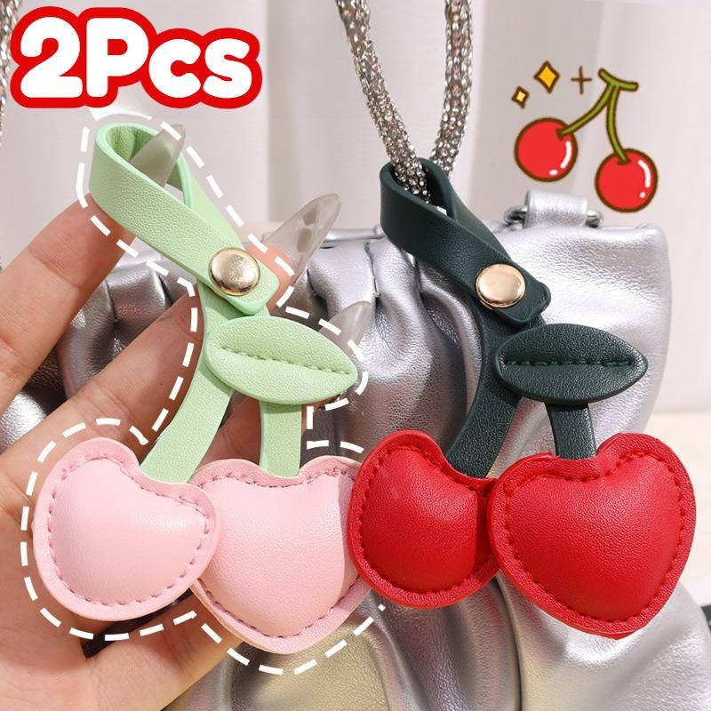2Pcs Cherry Key Chain Decoration Bag Pendant Keyring Bagpack - TikTok ...