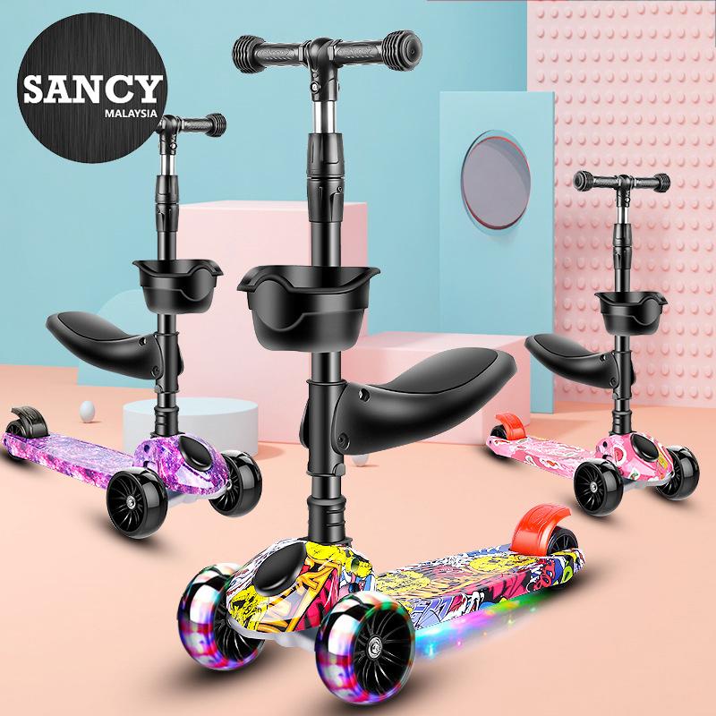 Sancy Children Play Scooter Four Wheel Foldable Flashing Wheel - TikTok ...