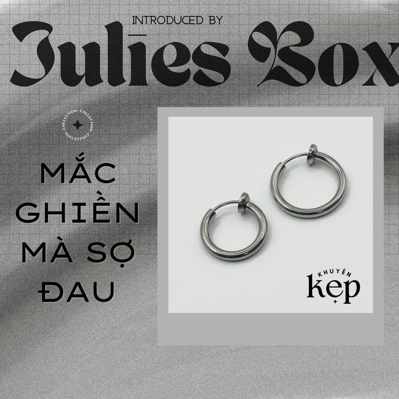 [1 Chiếc] Khuyên Tai HOOP KẸP LÒ XO Thép Màu Bạc Không Ngứa Bông ...