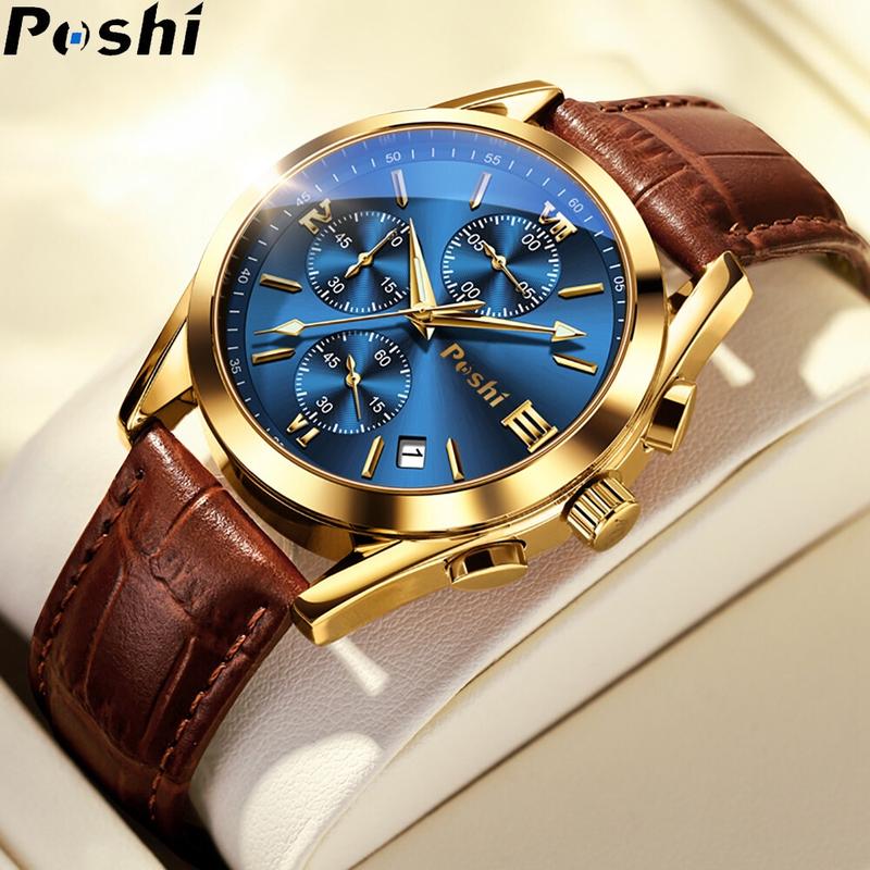 Original POSHI Luxury Brand Men's Watch Fashion Chronograph Automatic ...