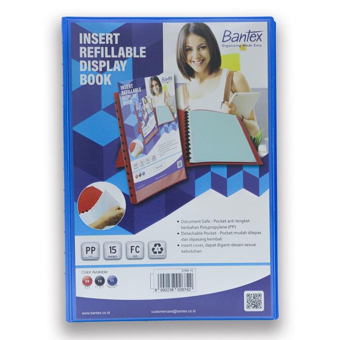 Promo Bantex Insert Display Book Refillable Folio 3169 - Red - Kab ...