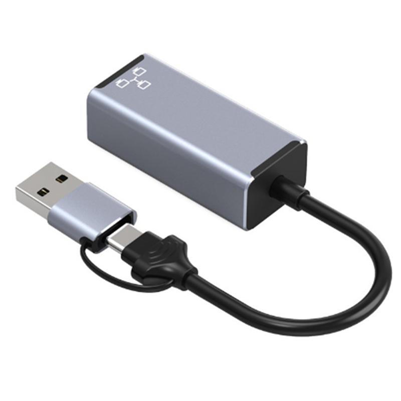 Dual Headed USB Type C Ethernet Adapter Network Card USB Type-C ...