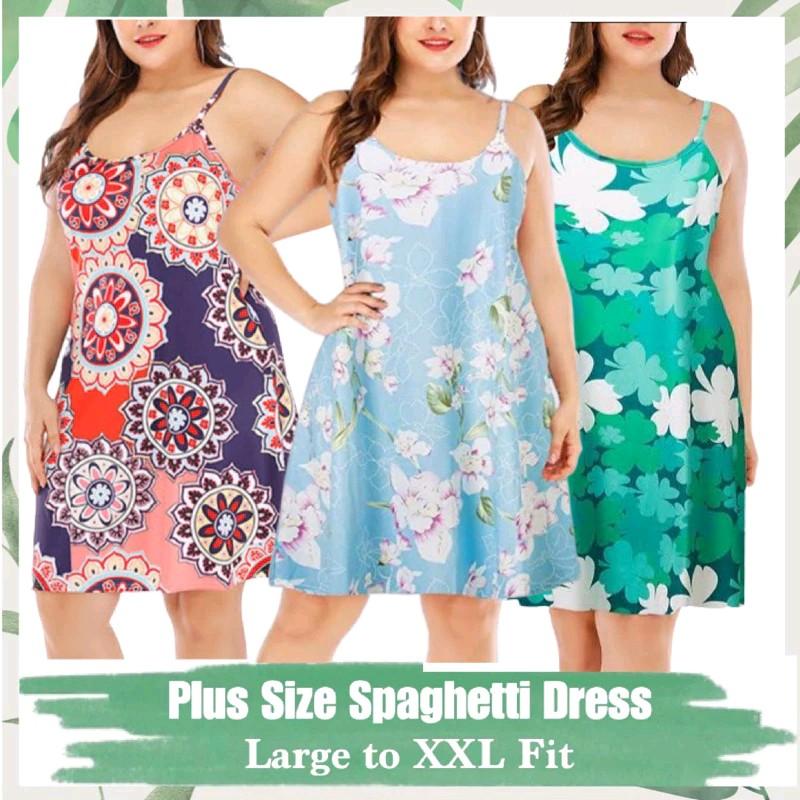 PLUS SIZE Adult Spaghetti Strap Dress Sleeveless Big Daster fit ...