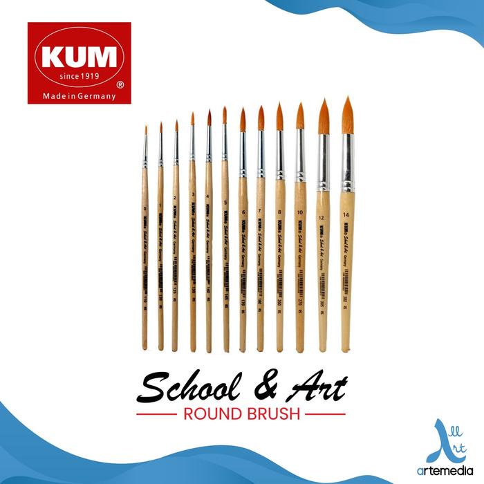 Jual Kum School & Art Round Brush Short Handle – Round Artist Paint ...