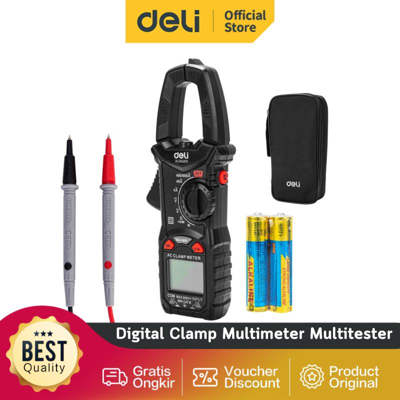 Deli Digital Clamp Multimeter Multitester / Tang Ampere EDL334203 ...