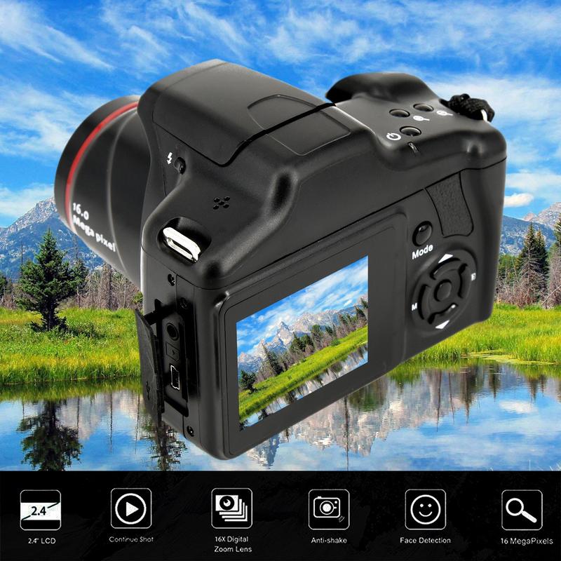 Kamera SLR Digital, 16MP, Zum 1080P, Skrin TFT 2.4 Inci, Anti-Goncang ...