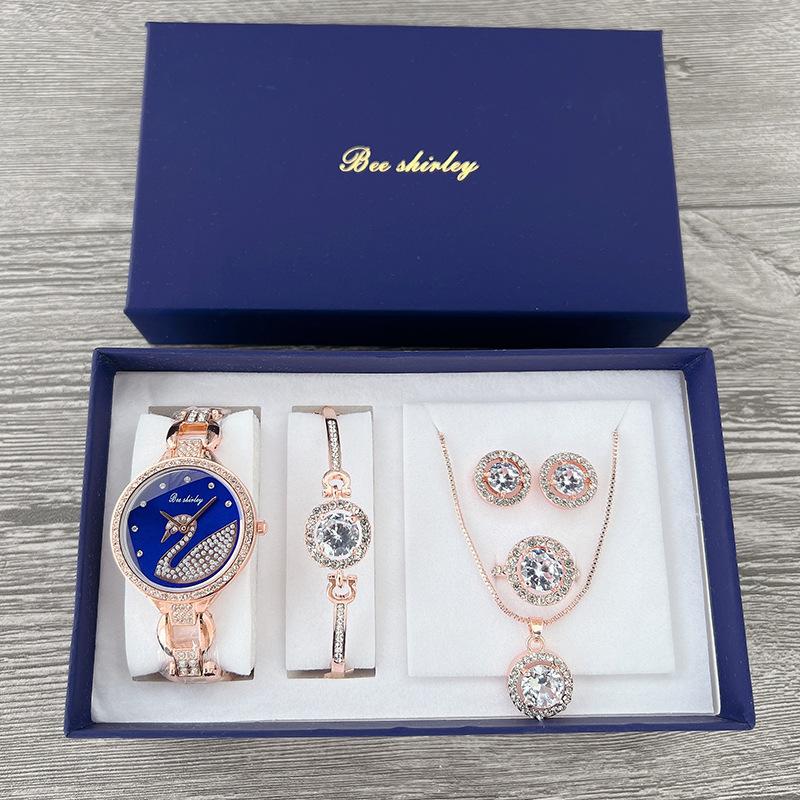 Watch and Jewelry Set for Women, Rose Gold Ladies Dress Swan Watch ...